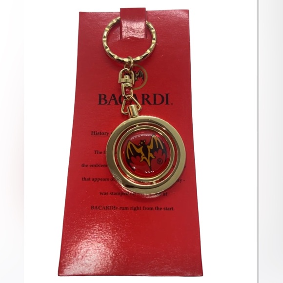 Bacardi | Accessories | Vintage 203 Bacardi Rum Bat Logo Gold Tone Key ...